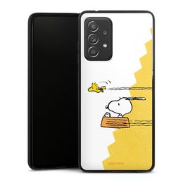 DeinDesign Galaxy A52s 5G Handy Slim Case extra d&uuml;nn Silikon Handyh&uuml;lle schwarz H&uuml;lle Snoopy Peanuts Children Silikon Slim Case