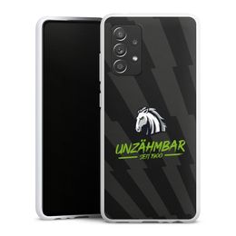 DeinDesign Galaxy A52s 5G Handy Silikon H&uuml;lle Case wei&szlig; Handyh&uuml;lle Horse Borussia M&ouml;nchengladbach Official Licensed Product Silikon Case