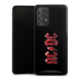 DeinDesign Galaxy A52s 5G Handy Slim Case extra d&uuml;nn Silikon Handyh&uuml;lle schwarz H&uuml;lle Acdc Merchandise Logo Silikon Slim Case