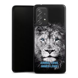DeinDesign Galaxy A52s 5G Handy Slim Case extra d&uuml;nn Silikon Handyh&uuml;lle schwarz H&uuml;lle Official Licensed Product Tsv 1860 M&uuml;nchen Lion Silikon Slim Case