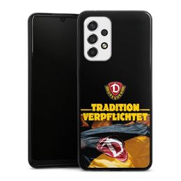 DeinDesign Galaxy A33 5G Handy Slim Case extra d&uuml;nn Silikon Handyh&uuml;lle schwarz H&uuml;lle Sg Dynamo Dresden Merchandise Sgd Silikon Slim Case