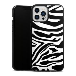 DeinDesign iPhone 13 Pro Max Handy Silikon H&uuml;lle Case schwarz Handyh&uuml;lle Animal Look Zebra Animal Print