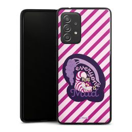 DeinDesign Galaxy A52s 5G Handy Slim Case extra d&uuml;nn Silikon Handyh&uuml;lle schwarz H&uuml;lle Disney Grinning Cat Alice In Wonderland Silikon Slim Case
