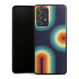 DeinDesign Galaxy A52s 5G Handy Slim Case extra d&uuml;nn Silikon Handyh&uuml;lle schwarz H&uuml;lle Retro Colourful Rainbow Silikon Slim Case