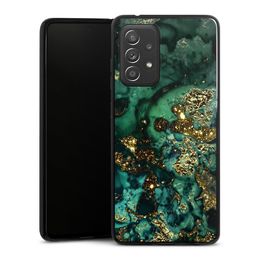 DeinDesign Galaxy A52s 5G Handy Slim Case extra d&uuml;nn Silikon Handyh&uuml;lle schwarz H&uuml;lle Muster Glitzer Marble Silikon Slim Case
