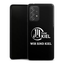 DeinDesign Galaxy A52s 5G Handy Slim Case extra d&uuml;nn Silikon Handyh&uuml;lle schwarz H&uuml;lle Merchandise Handball Thw Kiel Silikon Slim Case