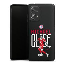 DeinDesign Galaxy A52s 5G Handy Slim Case extra d&uuml;nn Silikon Handyh&uuml;lle schwarz H&uuml;lle Fc Bayern M&uuml;nchen Michael Olise Official Licensed Product Silikon Slim Case