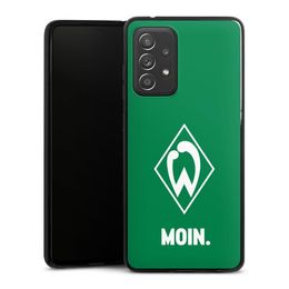 DeinDesign Galaxy A52s 5G Handy Slim Case extra d&uuml;nn Silikon Handyh&uuml;lle schwarz H&uuml;lle Moin Official Licensed Product Sv Werder Bremen Silikon Slim Case