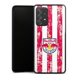 DeinDesign Galaxy A52s 5G Handy Slim Case extra d&uuml;nn Silikon Handyh&uuml;lle schwarz H&uuml;lle Stripes Fc Red Bull Salzburg Official Licensed Product Silikon Slim Case