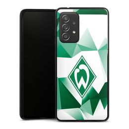 DeinDesign Galaxy A52s 5G Handy Slim Case extra d&uuml;nn Silikon Handyh&uuml;lle schwarz H&uuml;lle Tarnmuster Sv Werder Bremen Official Licensed Product Silikon Slim Case