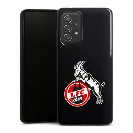 DeinDesign Galaxy A52s 5G Handy Slim Case extra d&uuml;nn Silikon Handyh&uuml;lle schwarz H&uuml;lle Transparent Logo 1. Fc K&ouml;ln Silikon Slim Case