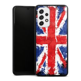 DeinDesign Galaxy A33 5G Handy Slim Case extra d&uuml;nn Silikon Handyh&uuml;lle schwarz H&uuml;lle Flag Union Jack England Silikon Slim Case
