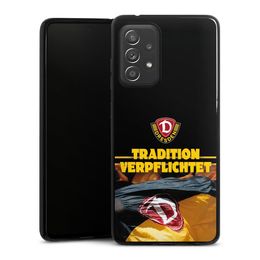 DeinDesign Galaxy A52s 5G Handy Slim Case extra d&uuml;nn Silikon Handyh&uuml;lle schwarz H&uuml;lle Sgd Sg Dynamo Dresden Merchandise Silikon Slim Case