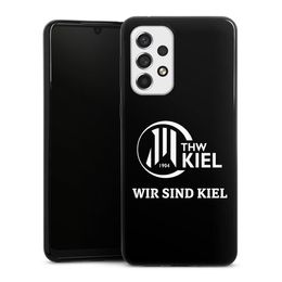 DeinDesign Galaxy A33 5G Handy Slim Case extra d&uuml;nn Silikon Handyh&uuml;lle schwarz H&uuml;lle Handball Merchandise Thw Kiel Silikon Slim Case
