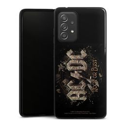 DeinDesign Galaxy A52s 5G Handy Slim Case extra d&uuml;nn Silikon Handyh&uuml;lle schwarz H&uuml;lle Official Licensed Product Rock Or Bust Acdc Silikon Slim Case