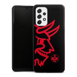 DeinDesign Galaxy A33 5G Handy Slim Case extra d&uuml;nn Silikon Handyh&uuml;lle schwarz H&uuml;lle 1. Fc Kaiserslautern Official Licensed Product Logo Silikon Slim Case