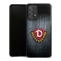 DeinDesign Galaxy A52s 5G Handy Slim Case extra d&uuml;nn Silikon Handyh&uuml;lle schwarz H&uuml;lle Sgd Official Licensed Product Sg Dynamo Dresden Silikon Slim Case
