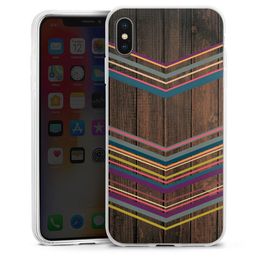 DeinDesign iPhone Xs Max Handy Silikon H&uuml;lle Case transparent Handyh&uuml;lle Muster Wood Wooden Look Silikon Case