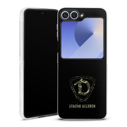 DeinDesign Galaxy Z Flip 7 FE Handy Hard Case Schutzh&uuml;lle transparent Smartphone Handy H&uuml;lle Sgd Official Licensed Product Sg Dynamo Dresden Hard Case
