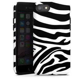 DeinDesign iPhone SE (2020) Handy Panzer Handyh&uuml;lle robuste Outdoor H&uuml;lle Schutzh&uuml;lle matt Animal Look Zebra Animal Print Tough Case