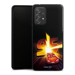 DeinDesign Galaxy A52s 5G Handy Slim Case extra d&uuml;nn Silikon Handyh&uuml;lle schwarz H&uuml;lle Official Licensed Product Cars Lightning Mcqueen 95 Silikon Slim Case