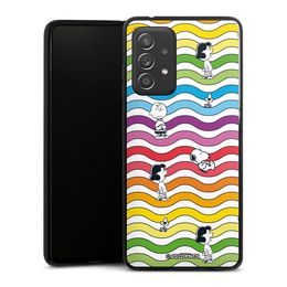 DeinDesign Galaxy A52s 5G Handy Slim Case extra d&uuml;nn Silikon Handyh&uuml;lle schwarz H&uuml;lle Snoopy Muster Peanuts Silikon Slim Case