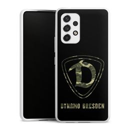 DeinDesign Galaxy A53 5G Handy Silikon H&uuml;lle Case wei&szlig; Handyh&uuml;lle Sg Dynamo Dresden Official Licensed Product Sgd Silikon Case