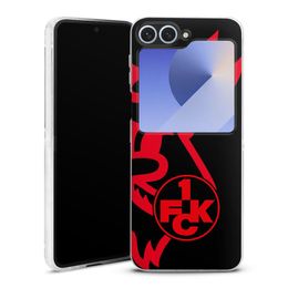 DeinDesign Galaxy Z Flip 6 Handy Hard Case Schutzh&uuml;lle transparent Smartphone Handy H&uuml;lle 1. Fc Kaiserslautern Logo Official Licensed Product Hard Case