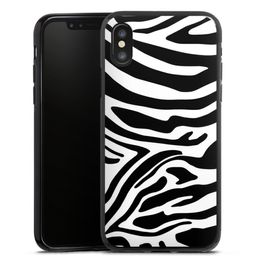 DeinDesign iPhone X Handy Silikon H&uuml;lle Case schwarz Handyh&uuml;lle Animal Look Zebra Animal Print