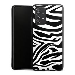 DeinDesign Galaxy A52s 5G Handy Premium Silikon H&uuml;lle Handyh&uuml;lle schwarz Case Animal Look Zebra Animal Print Silikon Premium Case