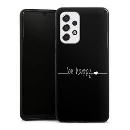 DeinDesign Galaxy A33 5G Handy Slim Case extra d&uuml;nn Silikon Handyh&uuml;lle schwarz H&uuml;lle Happiness Sayings Statement Silikon Slim Case