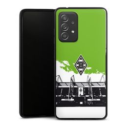 DeinDesign Galaxy A52s 5G Handy Slim Case extra d&uuml;nn Silikon Handyh&uuml;lle schwarz H&uuml;lle Merchandise Borussia M&ouml;nchengladbach Stadium Silikon Slim Case