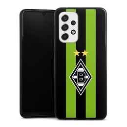 DeinDesign Galaxy A33 5G Handy Slim Case extra d&uuml;nn Silikon Handyh&uuml;lle schwarz H&uuml;lle Stripes Borussia M&ouml;nchengladbach Gladbach Silikon Slim Case