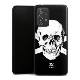DeinDesign Galaxy A52s 5G Handy Slim Case extra d&uuml;nn Silikon Handyh&uuml;lle schwarz H&uuml;lle Totenkopf Fc St. Pauli Official Licensed Product Silikon Slim Case