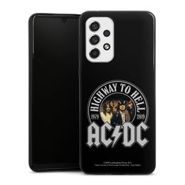 DeinDesign Galaxy A33 5G Handy Slim Case extra d&uuml;nn Silikon Handyh&uuml;lle schwarz H&uuml;lle Acdc Official Licensed Product Rock Silikon Slim Case