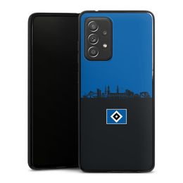 DeinDesign Galaxy A52s 5G Handy Slim Case extra d&uuml;nn Silikon Handyh&uuml;lle schwarz H&uuml;lle Hsv Skyline Hamburg Silikon Slim Case
