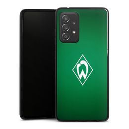 DeinDesign Galaxy A52s 5G Handy Slim Case extra d&uuml;nn Silikon Handyh&uuml;lle schwarz H&uuml;lle Merchandise Sv Werder Bremen Logo Silikon Slim Case
