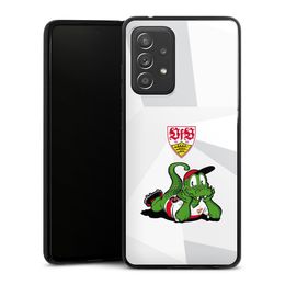 DeinDesign Galaxy A52s 5G Handy Slim Case extra d&uuml;nn Silikon Handyh&uuml;lle schwarz H&uuml;lle Vfb Stuttgart Mascot Official Licensed Product Silikon Slim Case