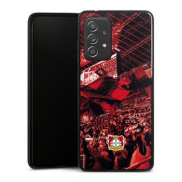 DeinDesign Galaxy A52s 5G Handy Slim Case extra d&uuml;nn Silikon Handyh&uuml;lle schwarz H&uuml;lle Merchandise Official Licensed Product Bayer 04 Leverkusen Silikon Slim Case