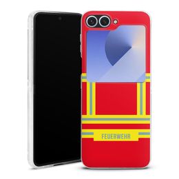 DeinDesign Galaxy Z Flip 6 Handy Hard Case Schutzh&uuml;lle transparent Smartphone Handy H&uuml;lle Fire Fighters Fire Fighter Life Saver Hard Case