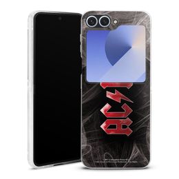 DeinDesign Galaxy Z Flip 6 Handy Hard Case Schutzh&uuml;lle transparent Smartphone Handy H&uuml;lle Acdc Merchandise Logo Hard Case