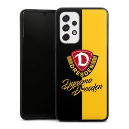DeinDesign Galaxy A33 5G Handy Slim Case extra d&uuml;nn Silikon Handyh&uuml;lle schwarz H&uuml;lle Sgd Official Licensed Product Sg Dynamo Dresden Silikon Slim Case