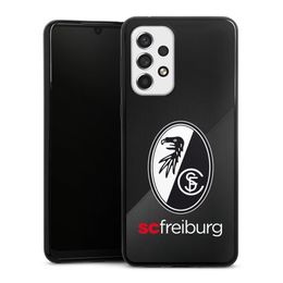 DeinDesign Galaxy A33 5G Handy Slim Case extra d&uuml;nn Silikon Handyh&uuml;lle schwarz H&uuml;lle Sc Freiburg Lettering Logo Silikon Slim Case