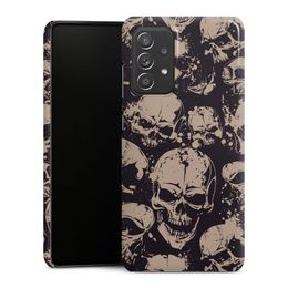DeinDesign Galaxy A52s 5G Handy Premium Case Smartphone Handyh&uuml;lle Schutzh&uuml;lle gl&auml;nzend Gothic Halloween Totenkopf Premium Case