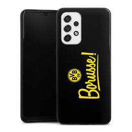 DeinDesign Galaxy A33 5G Handy Slim Case extra d&uuml;nn Silikon Handyh&uuml;lle schwarz H&uuml;lle Bvb Borussia Dortmund Borusse Silikon Slim Case