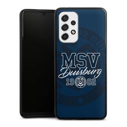 DeinDesign Galaxy A33 5G Handy Slim Case extra d&uuml;nn Silikon Handyh&uuml;lle schwarz H&uuml;lle Msv Duisburg Merchandise Soccer Silikon Slim Case