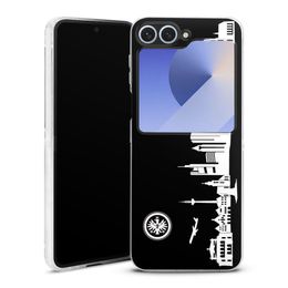DeinDesign Galaxy Z Flip 7 FE Handy Hard Case Schutzh&uuml;lle transparent Smartphone Handy H&uuml;lle Eintracht Frankfurt Skyline Sge Hard Case