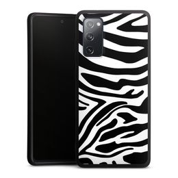 DeinDesign Galaxy S20 FE 5G Handy Premium Silikon H&uuml;lle Handyh&uuml;lle schwarz Case Animal Look Zebra Animal Print Silikon Premium Case
