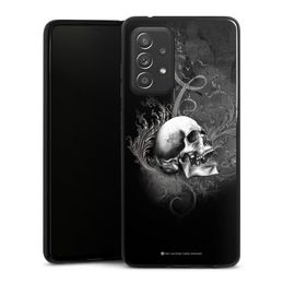 DeinDesign Galaxy A52s 5G Handy Slim Case extra d&uuml;nn Silikon Handyh&uuml;lle schwarz H&uuml;lle Gothic Skull Skulls Silikon Slim Case