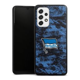 DeinDesign Galaxy A33 5G Handy Slim Case extra d&uuml;nn Silikon Handyh&uuml;lle schwarz H&uuml;lle Flag Logo Hertha Bsc Silikon Slim Case